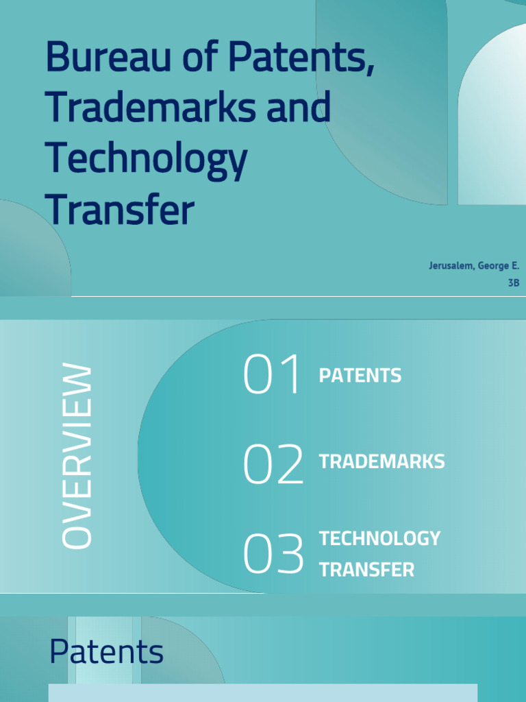 Bureau of Patents, Trademarks and Technology Transfer - JERUSALEM | PDF | Patent | Law
