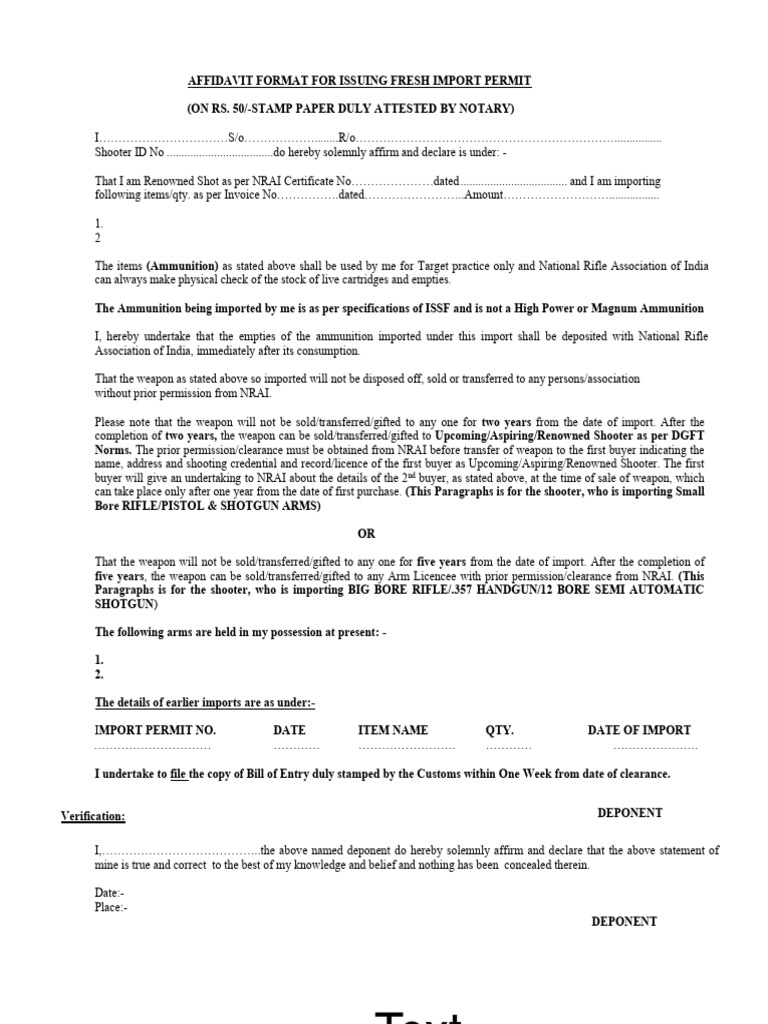 Affidavit Format | PDF