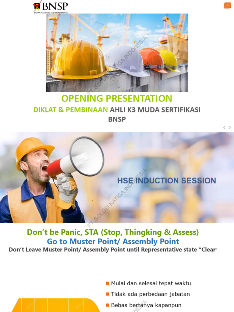 Ahli K3 Umum Muda BNSP | PDF