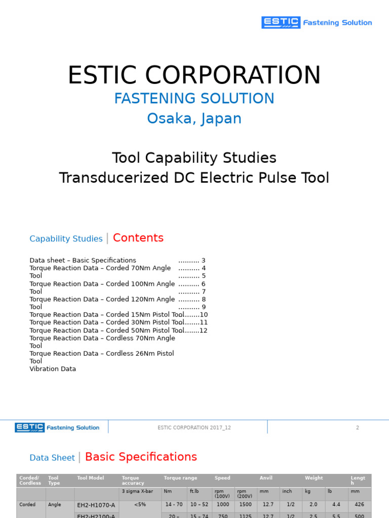 ESTIC - Tool Capability Studies 2017 - 12 | PDF