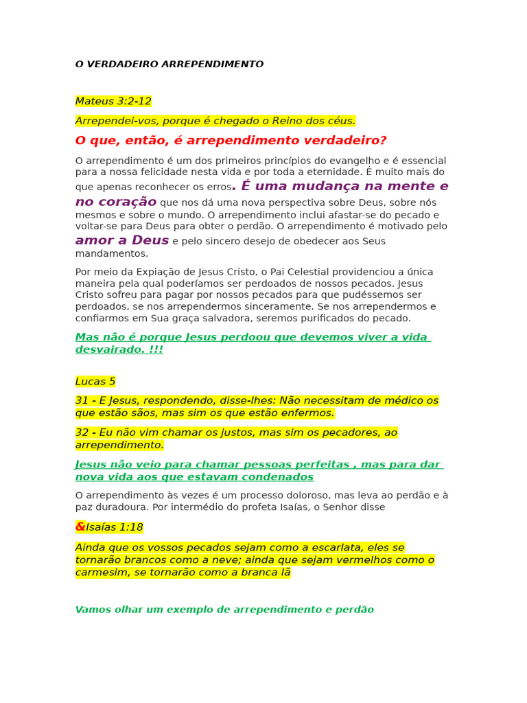 Celula 5 o Verdadeiro Arrependimento | PDF | Pecado | Jesus
