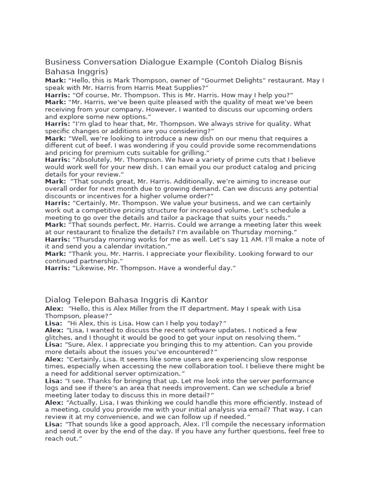 Script Bahasa Inggris | PDF