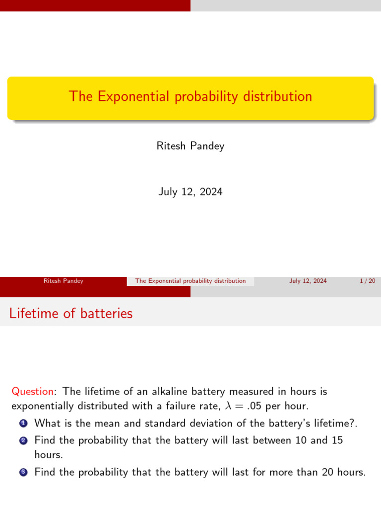 Exponential Distribution | PDF