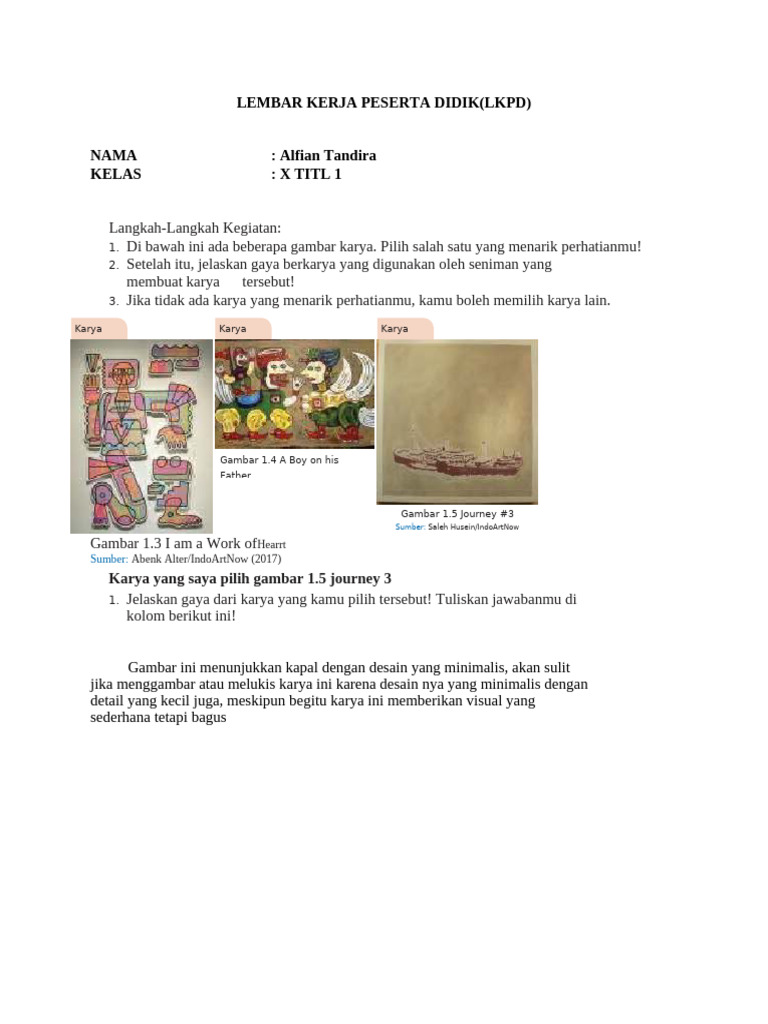 LKPD GAYA SENI RUPA | PDF