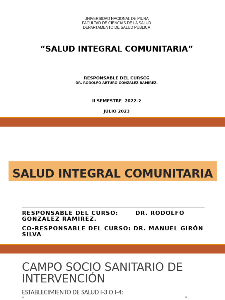 Clase 01 - 2022-2 Salud Integral Comunitaria | PDF