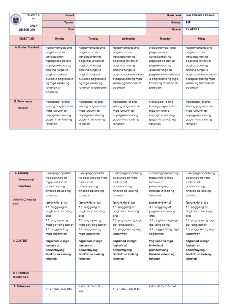 DLL Esp2 Q1 W7 | PDF