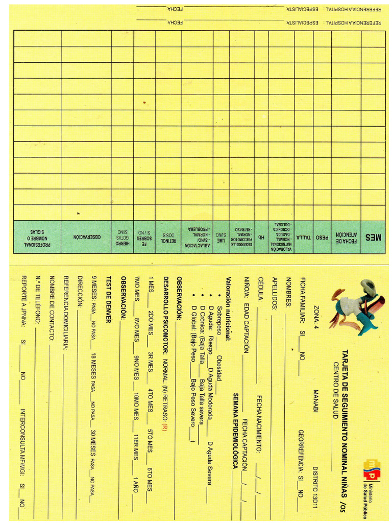 TARJETA DE SEGUIMIENTO | PDF