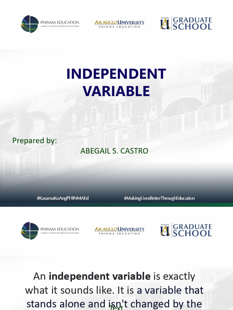 Independent Variable - Abegail S. Castro | PDF