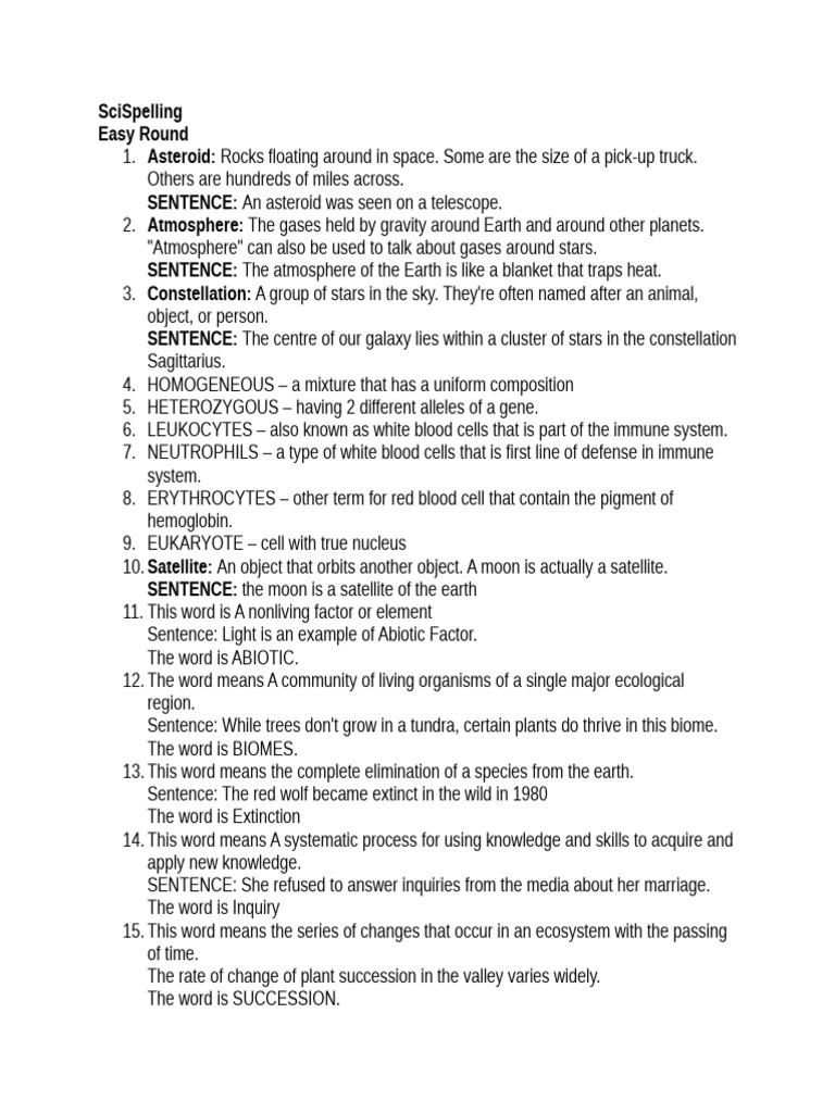 Sci Spelling | PDF