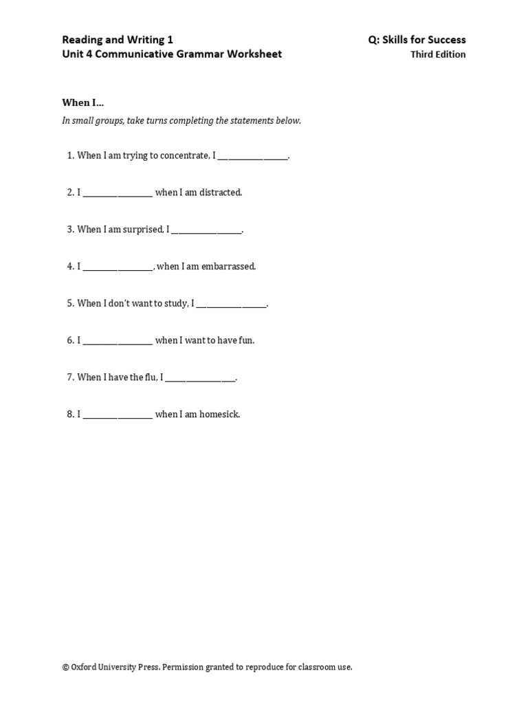 Q3e RW1 U04 GrammarWorksheet | PDF