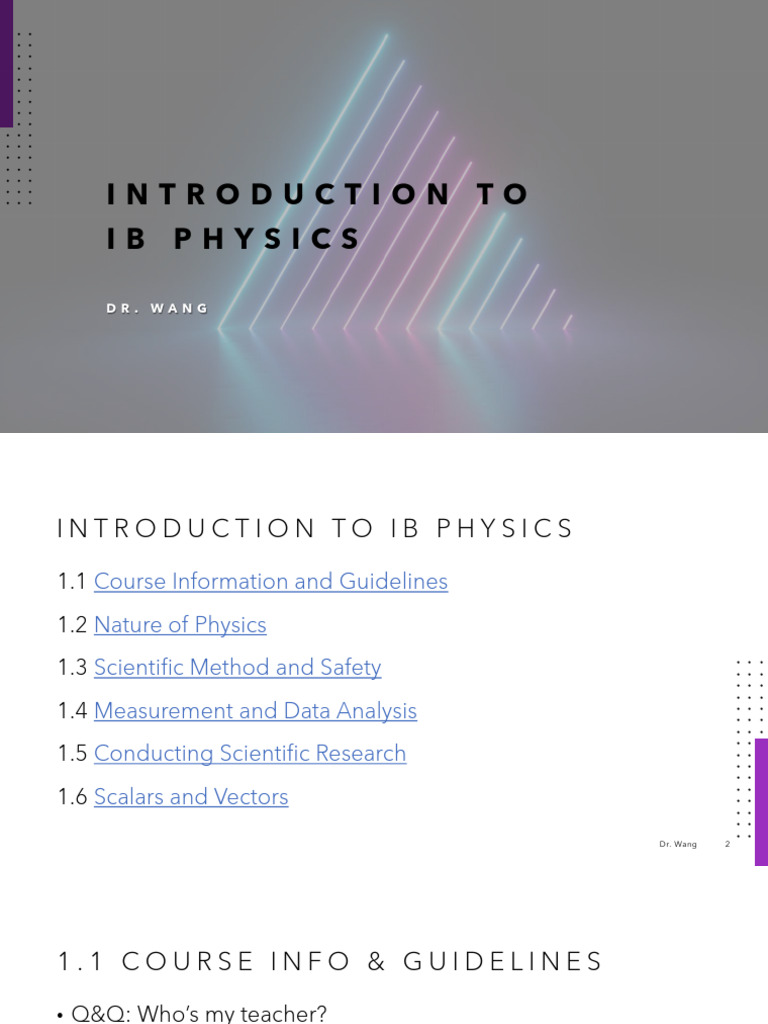 Unit 1 - Introduction to IB Physics | PDF Unit 1 - Introduction to IB Physics | PDF