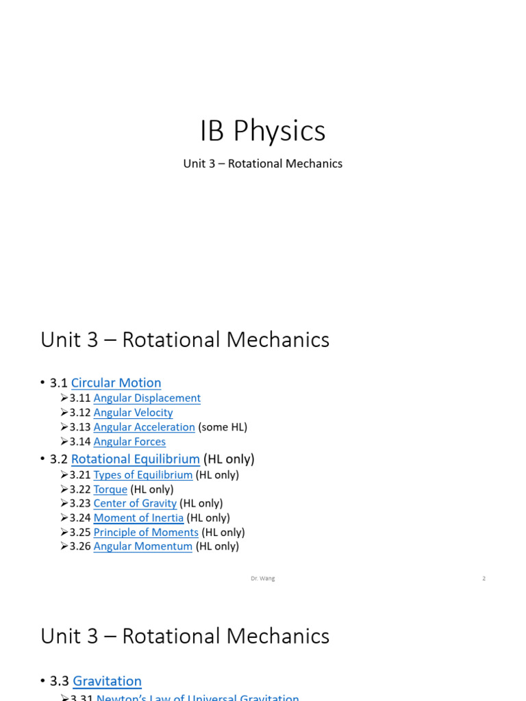 Unit 3 - Rotational Mechanics | PDF