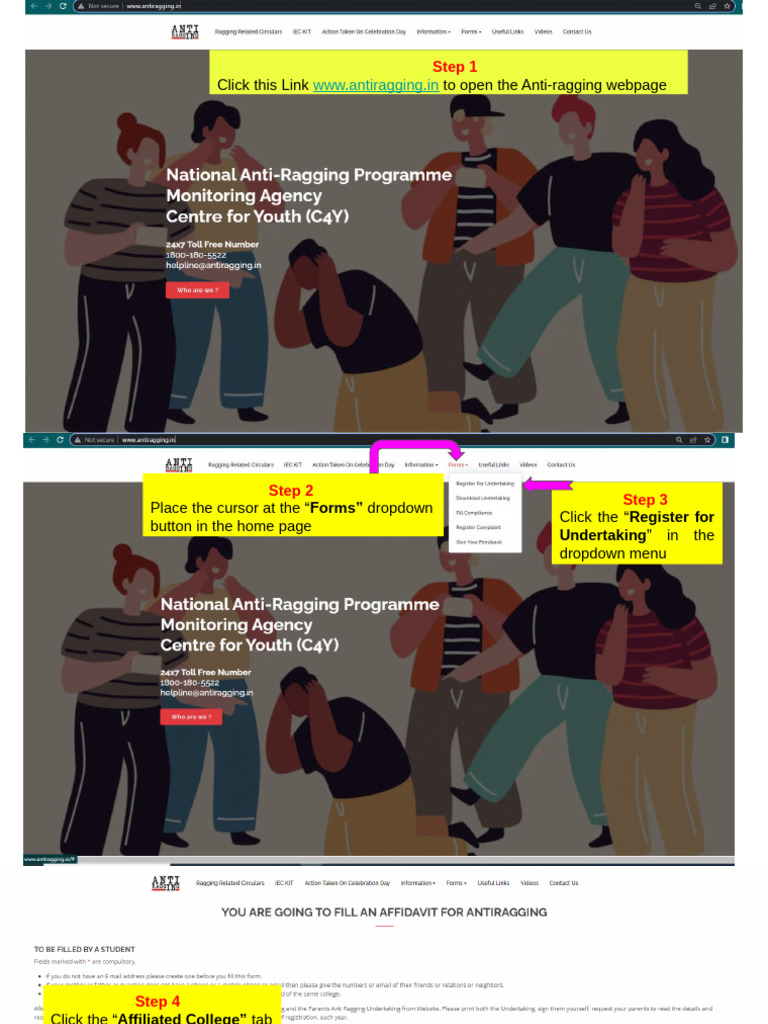 Anti Ragging Affidavit Procedure | PDF