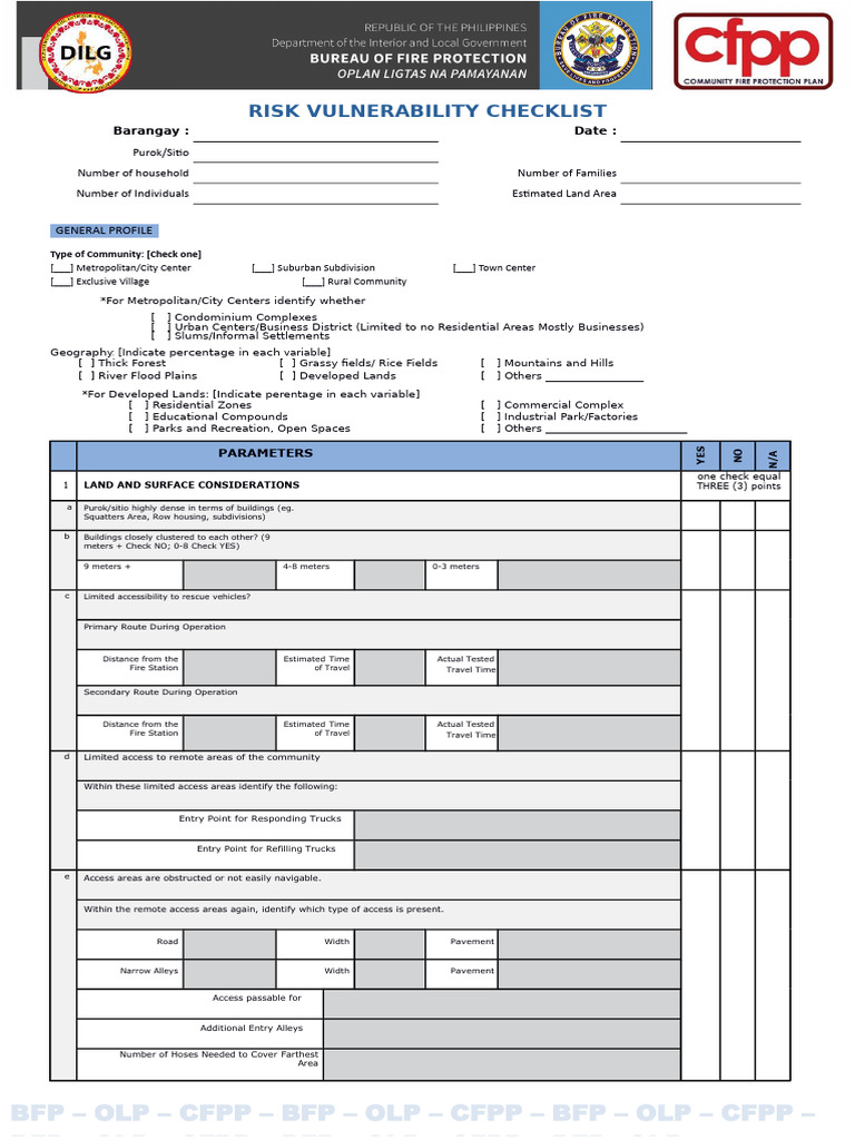 Risk Vulnerability Assessment Form | PDF