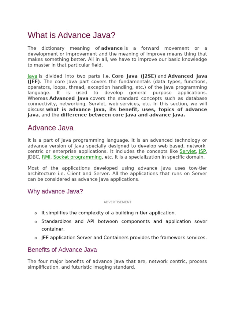 UNIT-1(BASIS OF JAVA) | PDF
