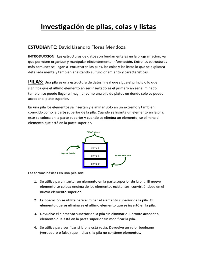 Pilas, Colas, Listas. | PDF