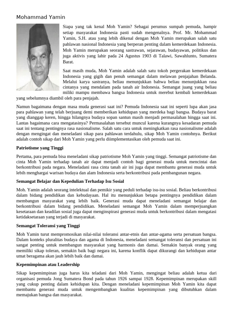 Mohammad Yamin | PDF