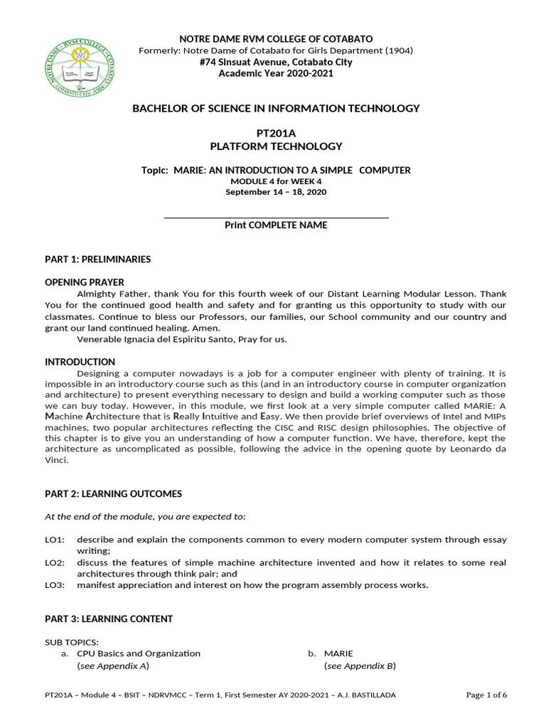 Module 4 PT201A - Edited | PDF | Assembly Language | Computer Program