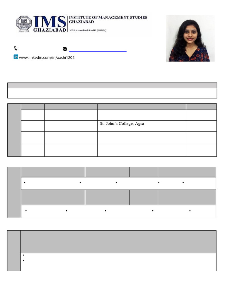 CV - Aashi Agarwal (Updated) | PDF