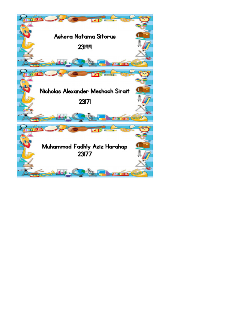 Frida Label Nama Rapor | PDF