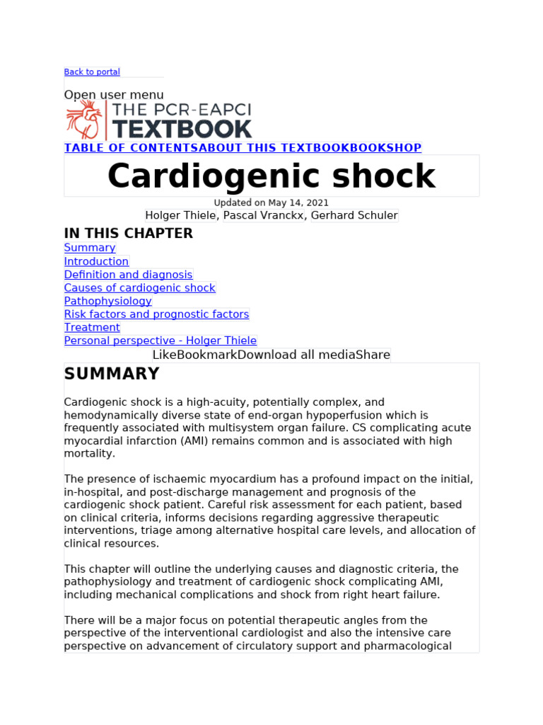 Cardiogenic Shock | PDF