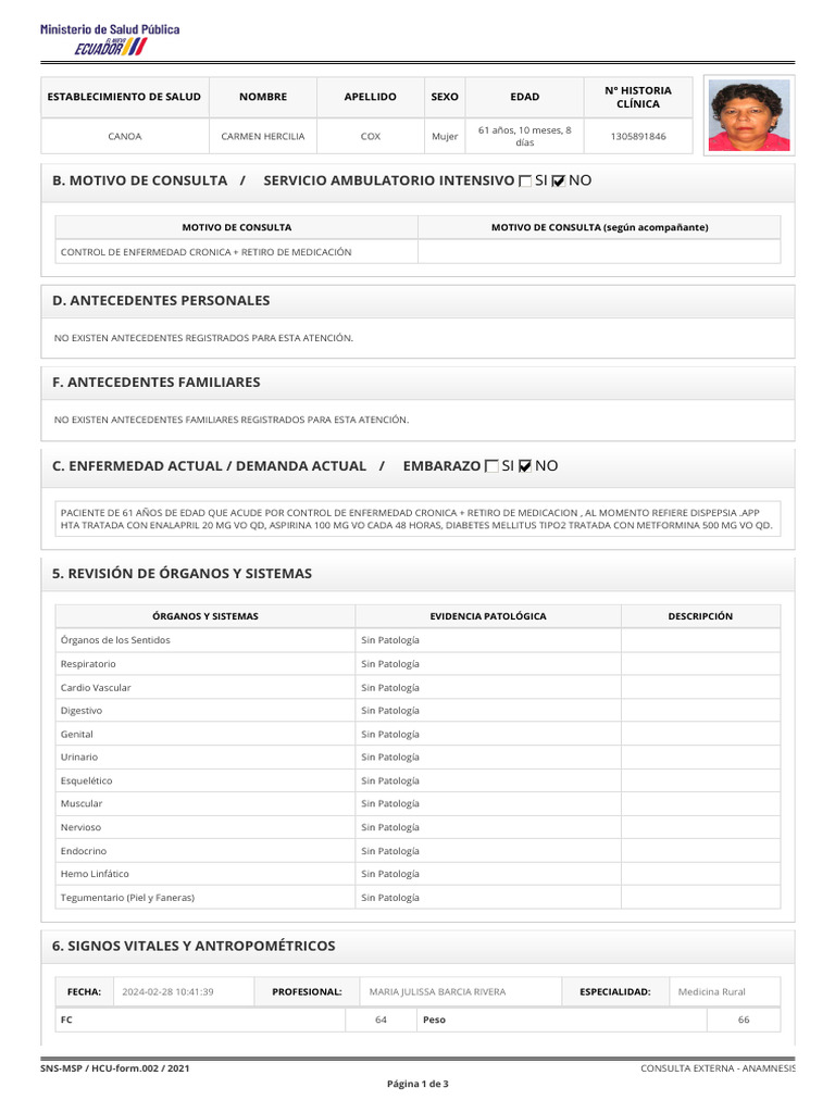 SNS MSP HCU Form 002 2021 | PDF