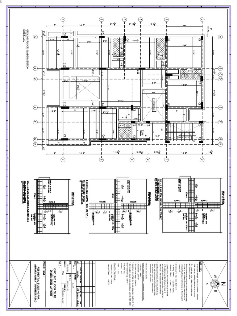 Slab Dimention Layout | PDF