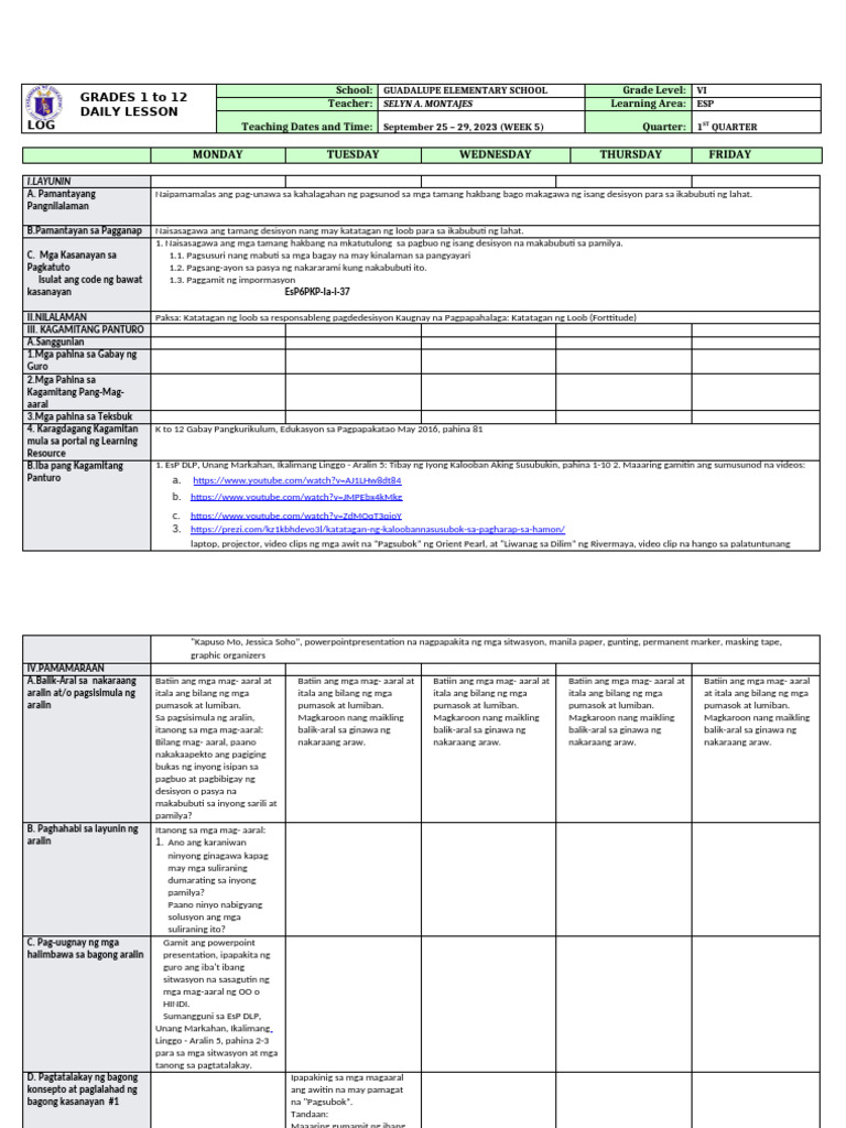 DLL_ESP 6_Q1_W5 ok | PDF