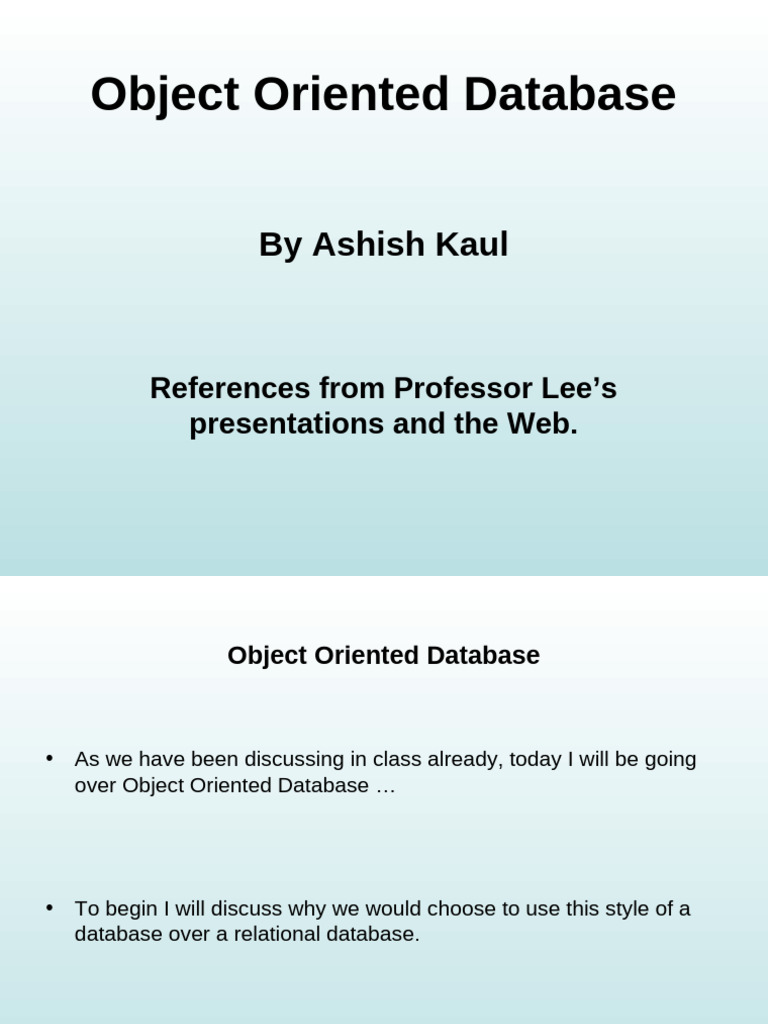 Oodb Ashishkaul | PDF