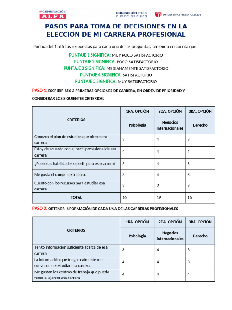 Hoja de Trabajo - Toma de Decisiones | PDF
