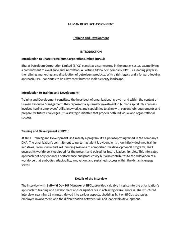 HRM Term End Assignment Report | PDF