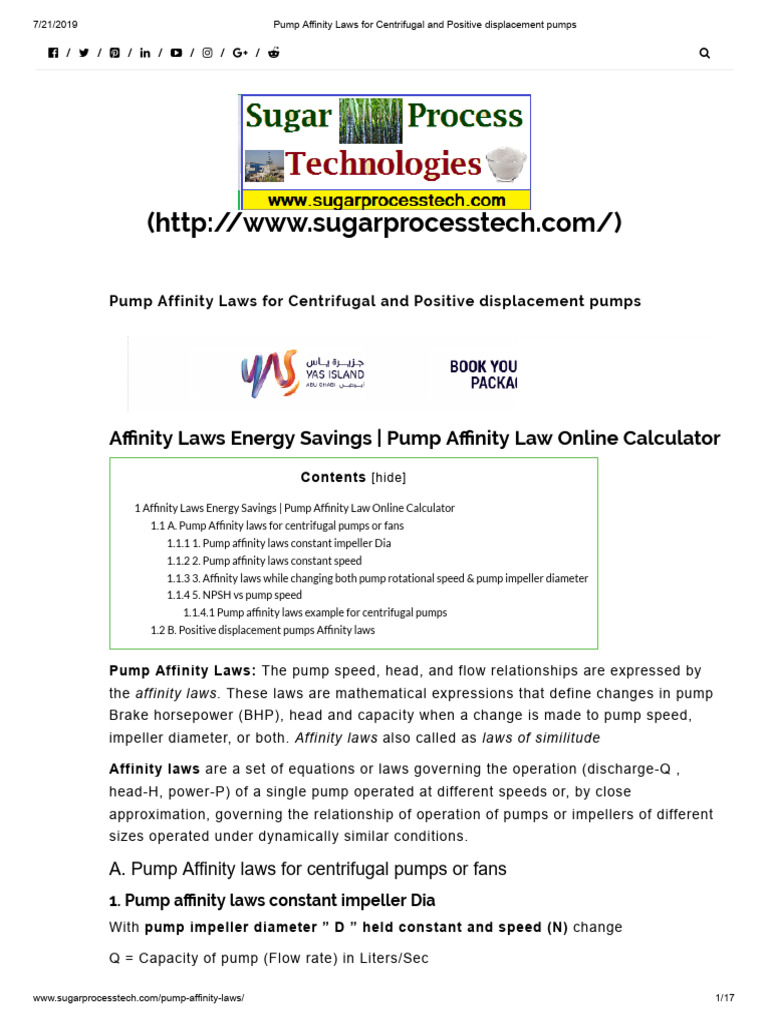 Pump Affinity Laws Explained | PDF | Pump | Technology & Engineering