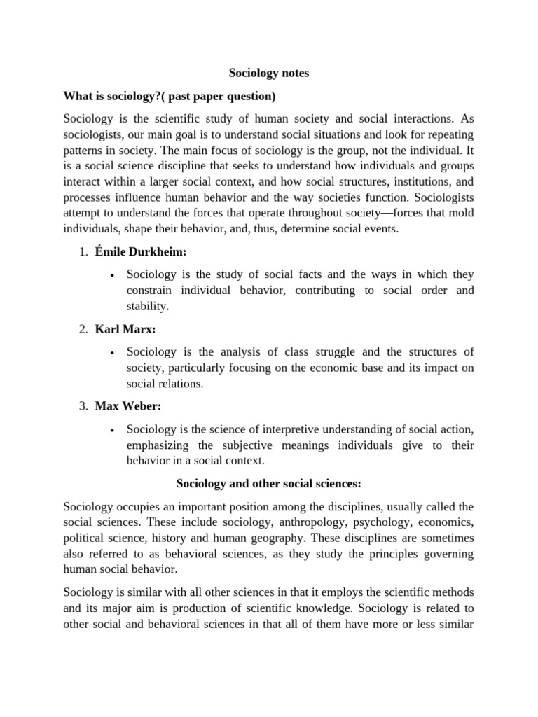 Overview of Sociology Principles | PDF | Sociology | Social Science
