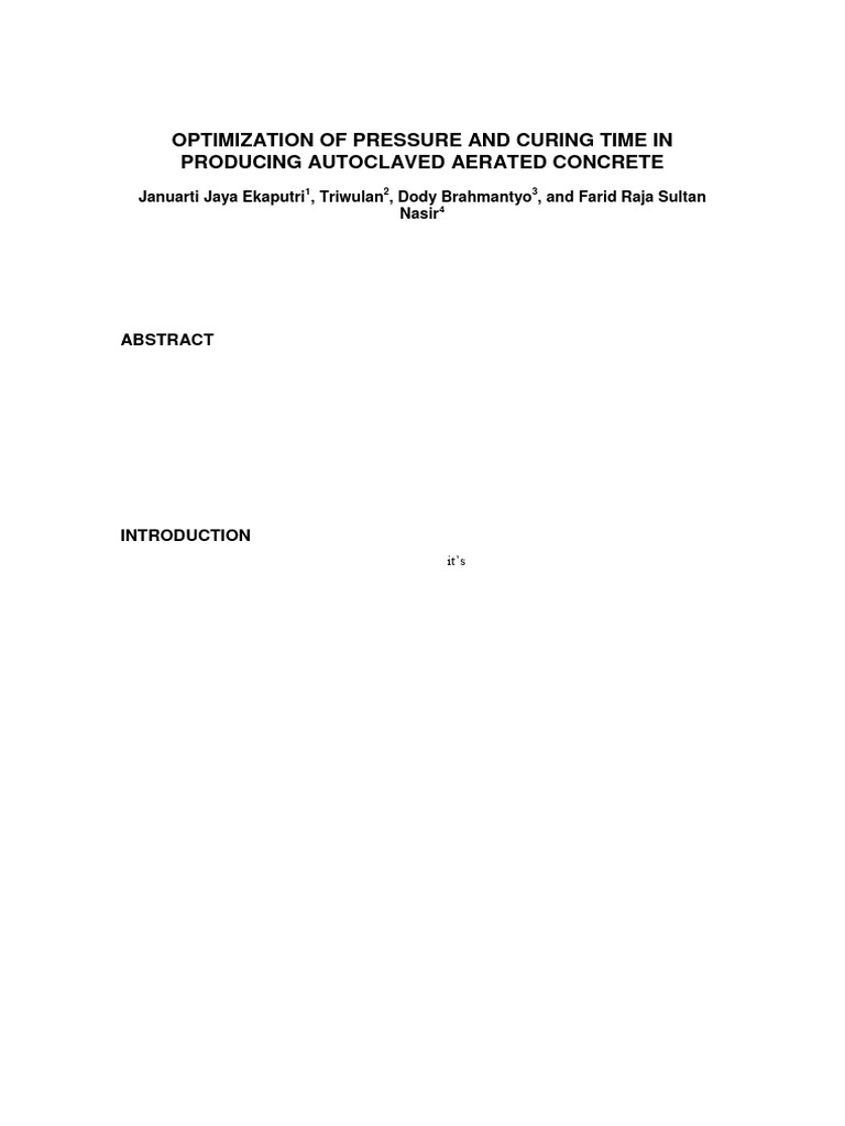 Optimization of Pressure and Curing Time | PDF