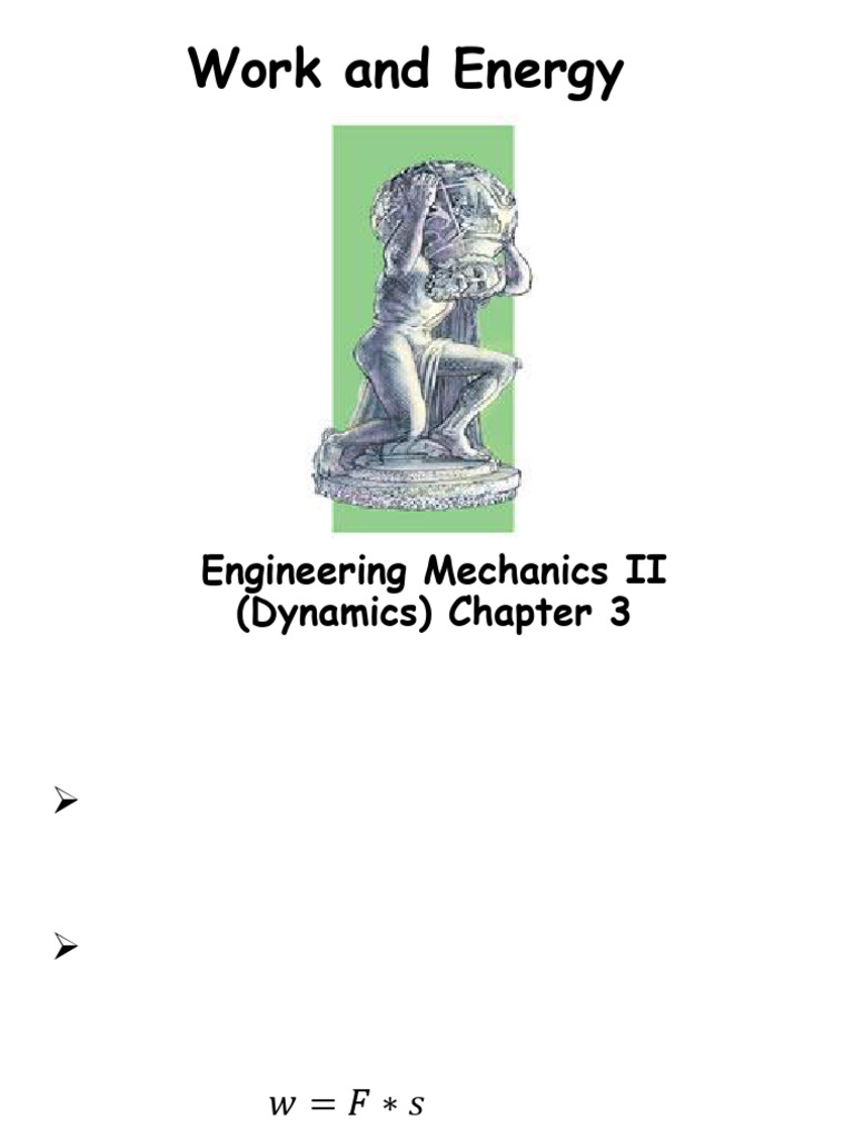 Work and Energy in Engineering Mechanics | PDF | Force | Euclidean Vector