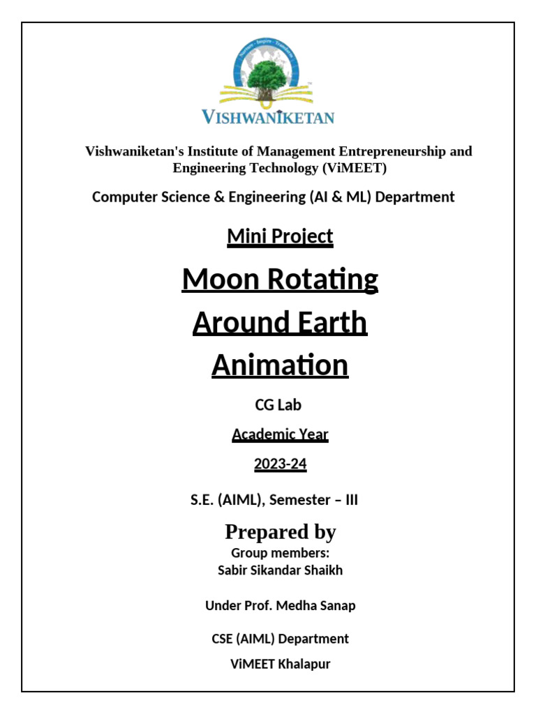 CG Mini Project Report Format | PDF