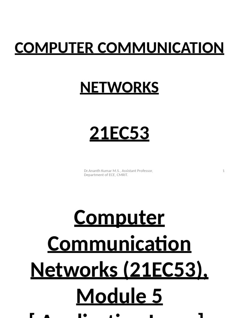 Module5 21EC53 Computer Communication Networks - AsOn - 28-01-2024 | PDF