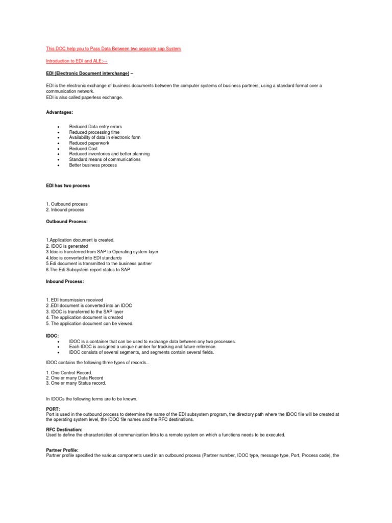 Complete ALE Working | PDF | Electronic Data Interchange | Computer Engineering