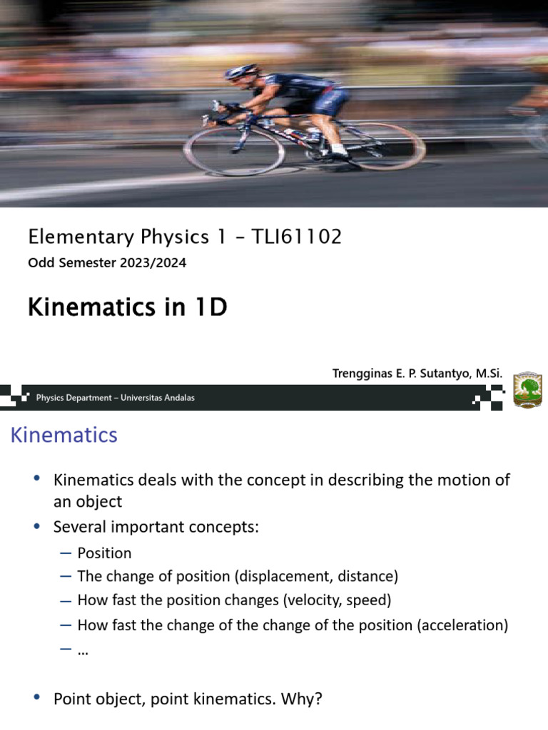 Kinematics in 1D | PDF