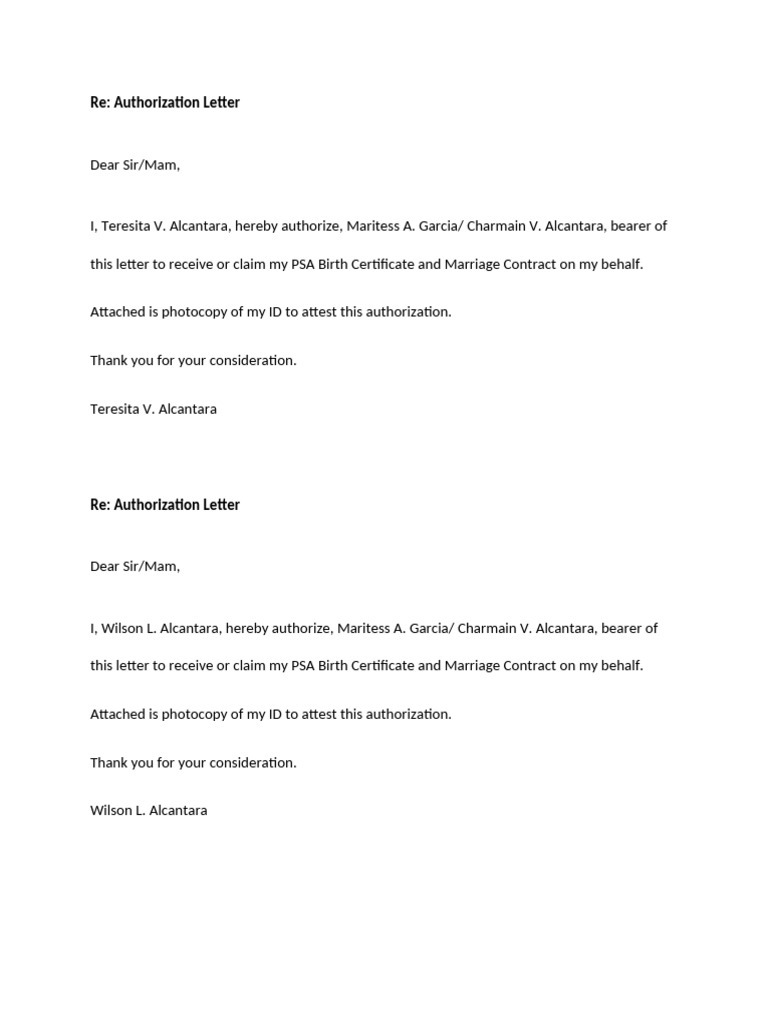 Authorization To Receive Docs | PDF