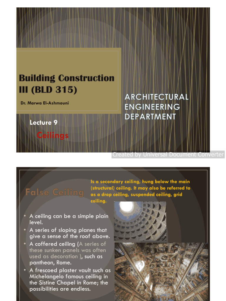 Lec. 10 False Ceilings | PDF
