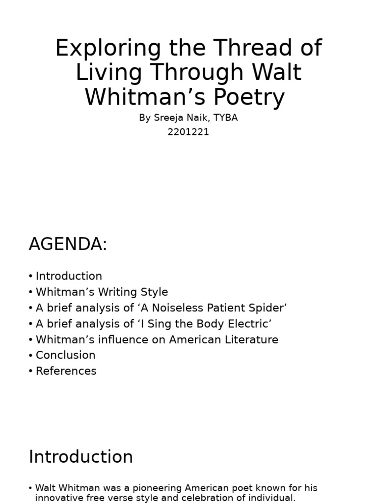 Walt Whitman's Poetry | PDF