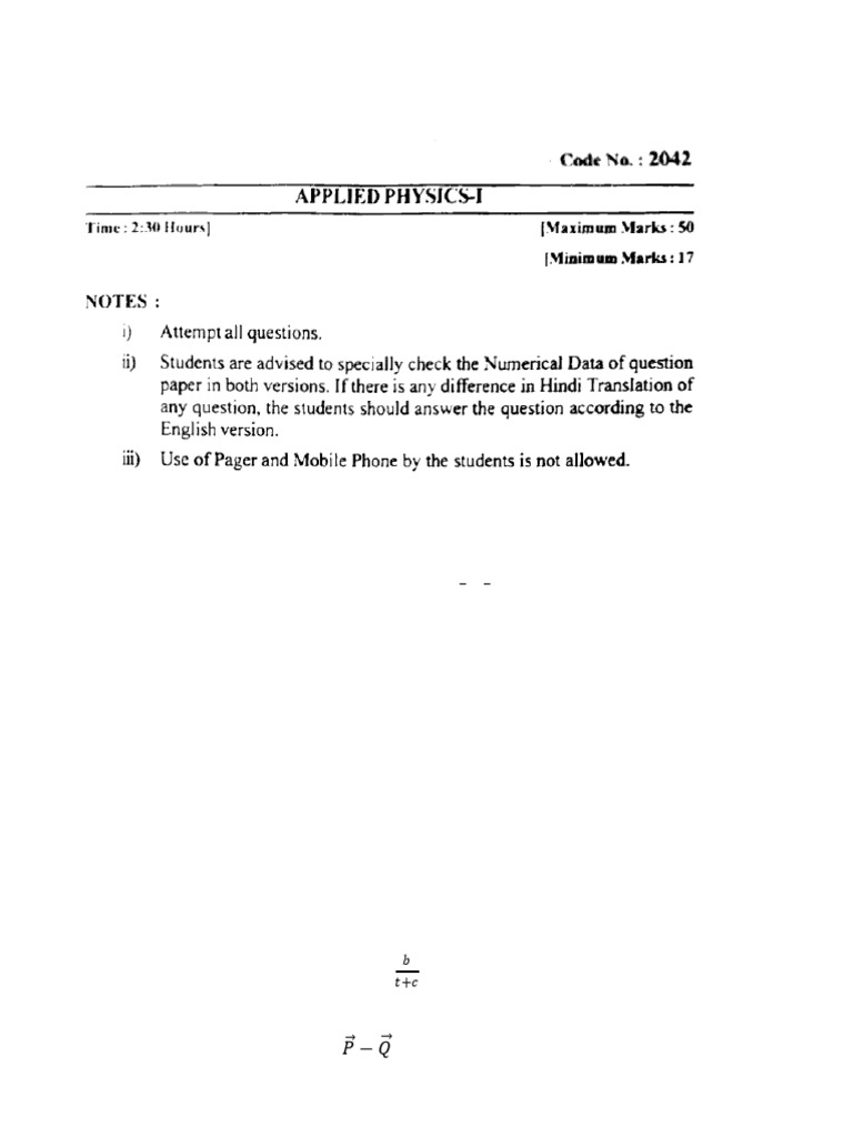 All 1 Sem Applied Physics 1 2042 Mar 2021 | PDF