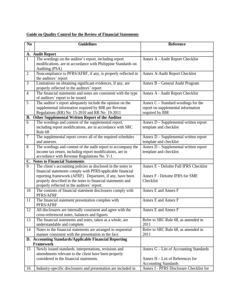 01 Quality Review Framework Version | PDF