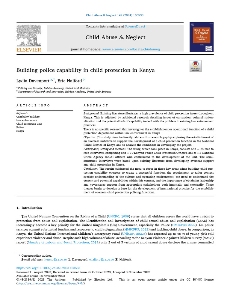 Child Abuse Neglect: Lydia Davenport, Eric Halford | PDF
