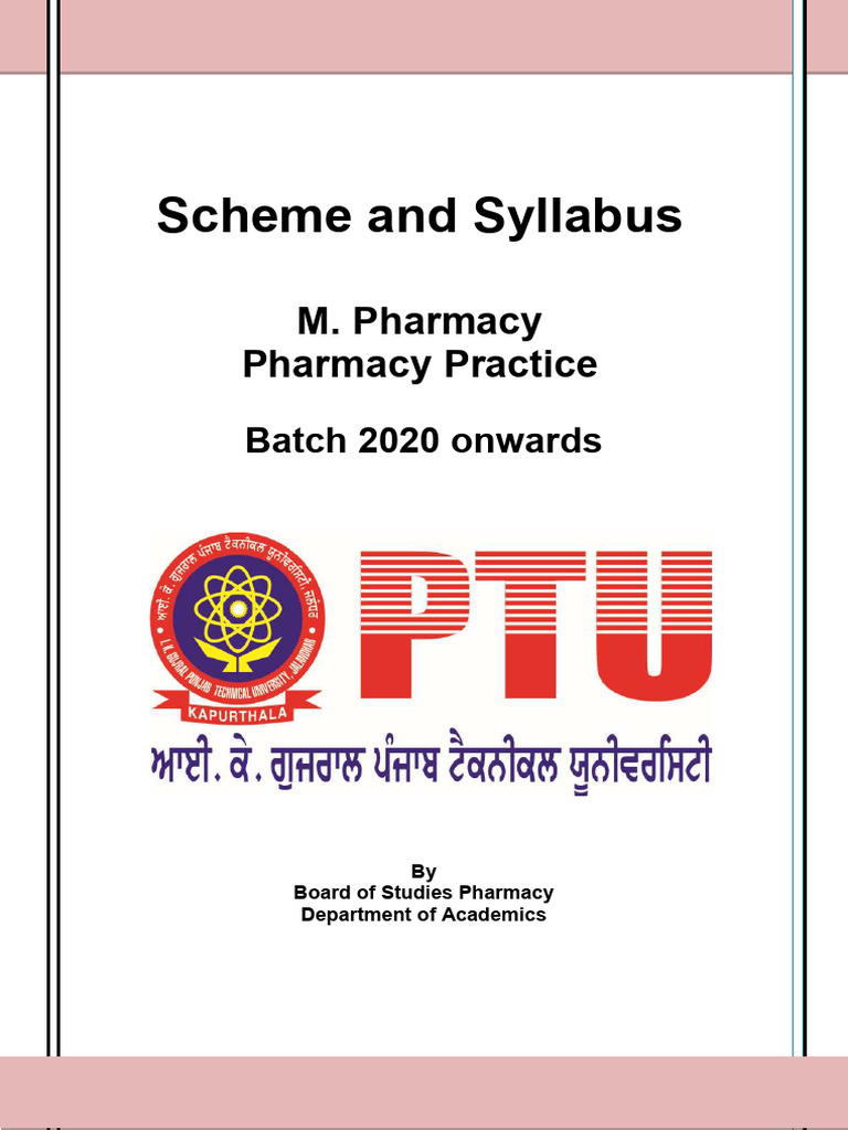 M. Pharm Pharmacy Practice Batch 2020 Onward | PDF | Clinical Trial | Pharmacy