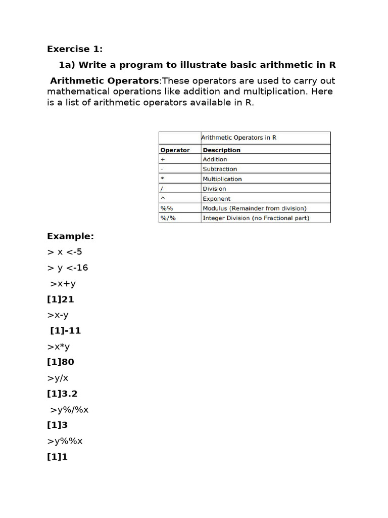 R Programming Lab-1 | PDF