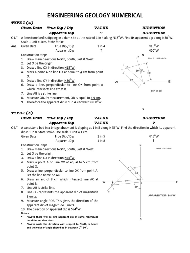 Engineering Geology Numericals | PDF | Euclidean Geometry | Science ...