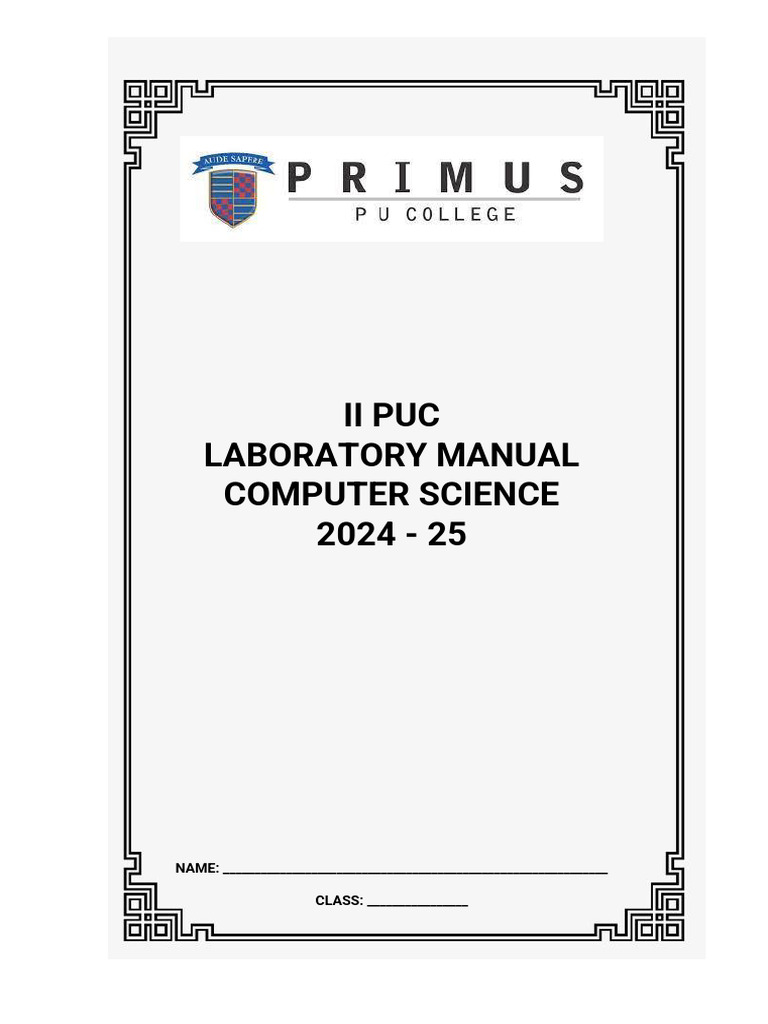 2nd PUC Computer Lab Manual-2024 | PDF