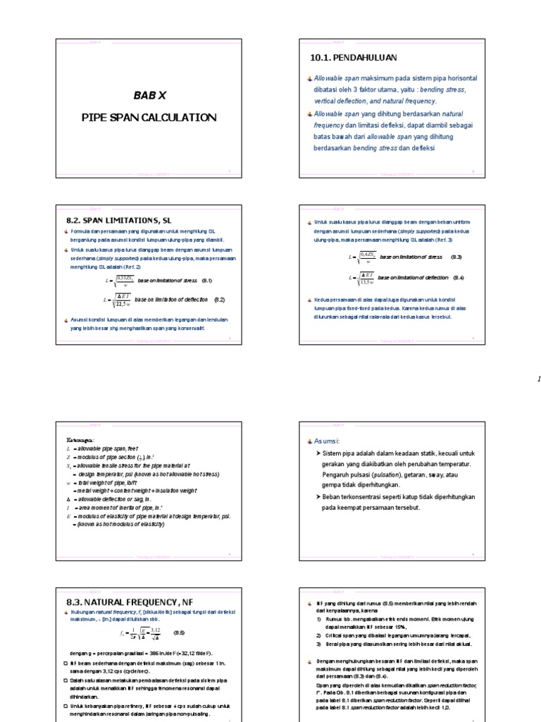 Bab 10 Pipe Span Calculation (Compatibility Mode) | PDF